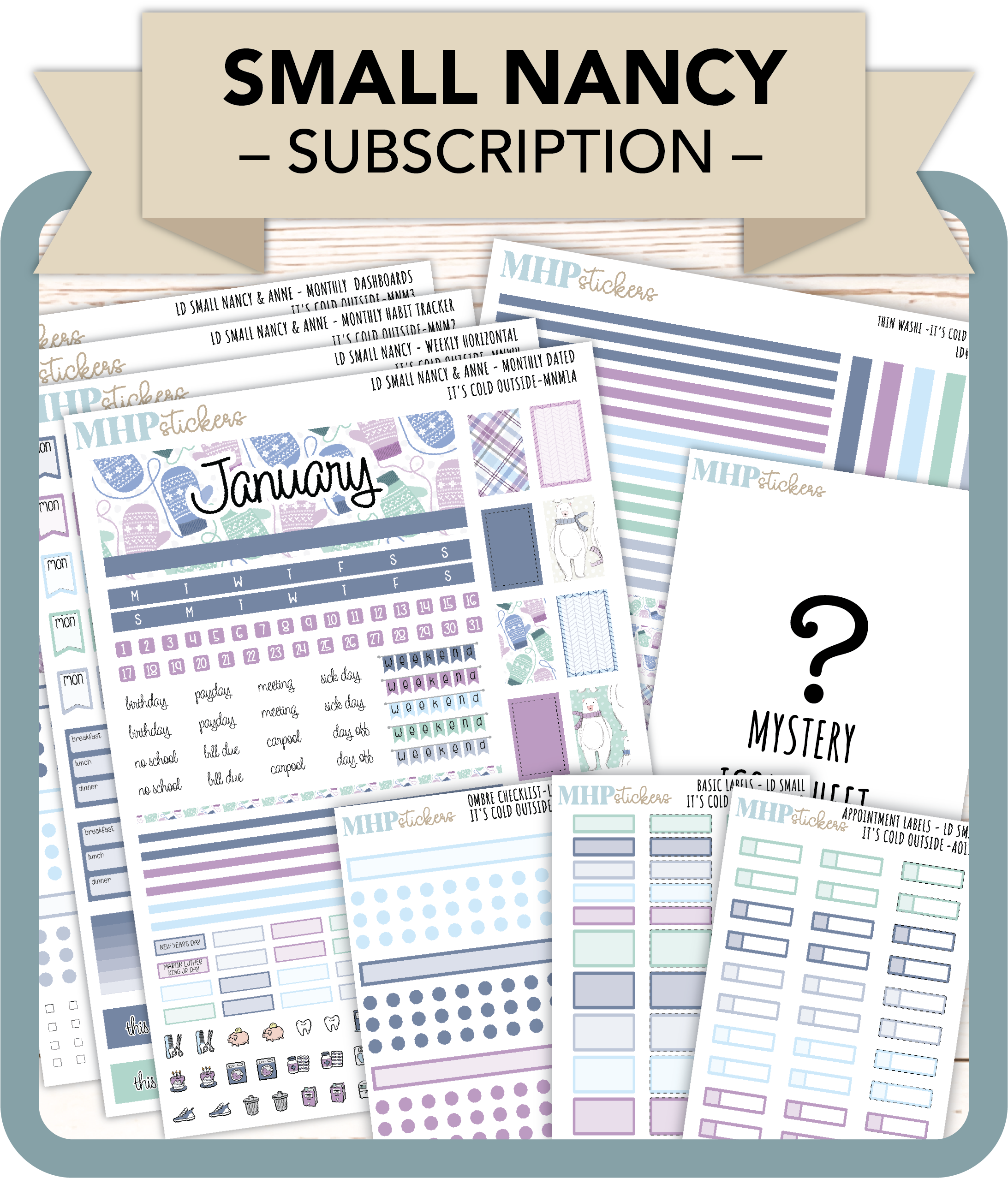 Subscription for the Small Nancy Pack – My Happy Place Stickers