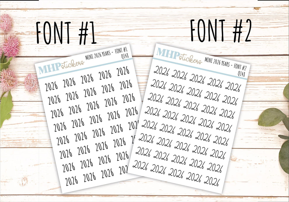 Mini 2026 Year Stickers for Bullet Journals and Planners || Q148 – My ...